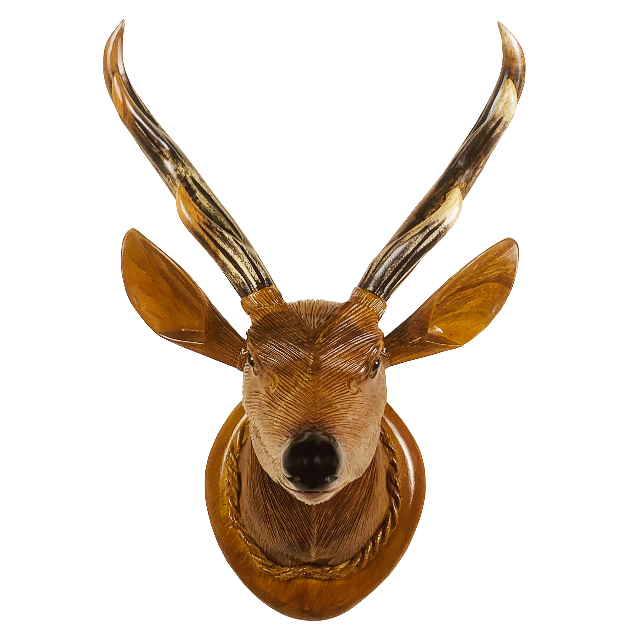 Wooden Deer Head with Antler Wall Mount Handicraft / Wooden Animal ...